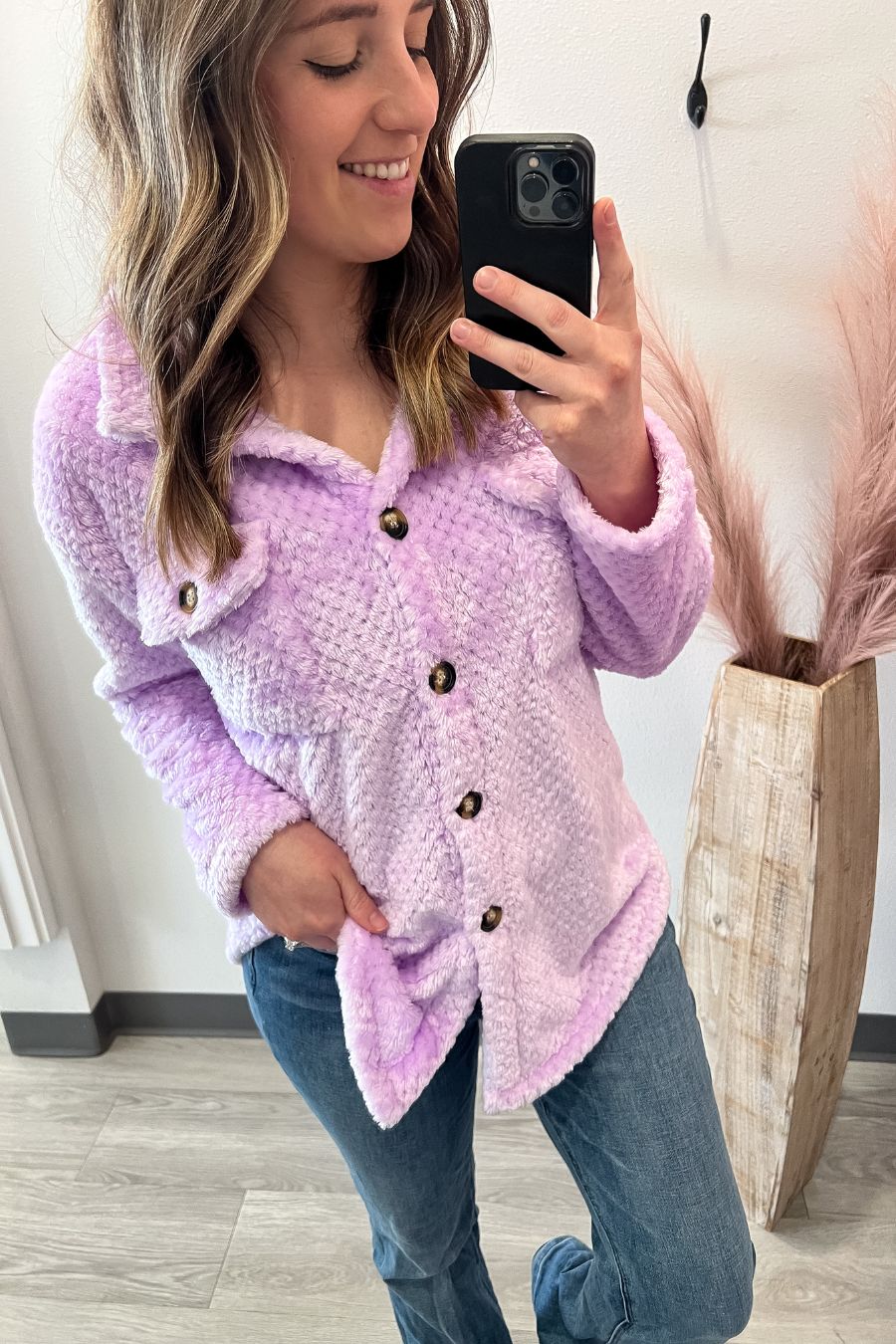 Lavender Fleece Shacket – Lot21 Boutique